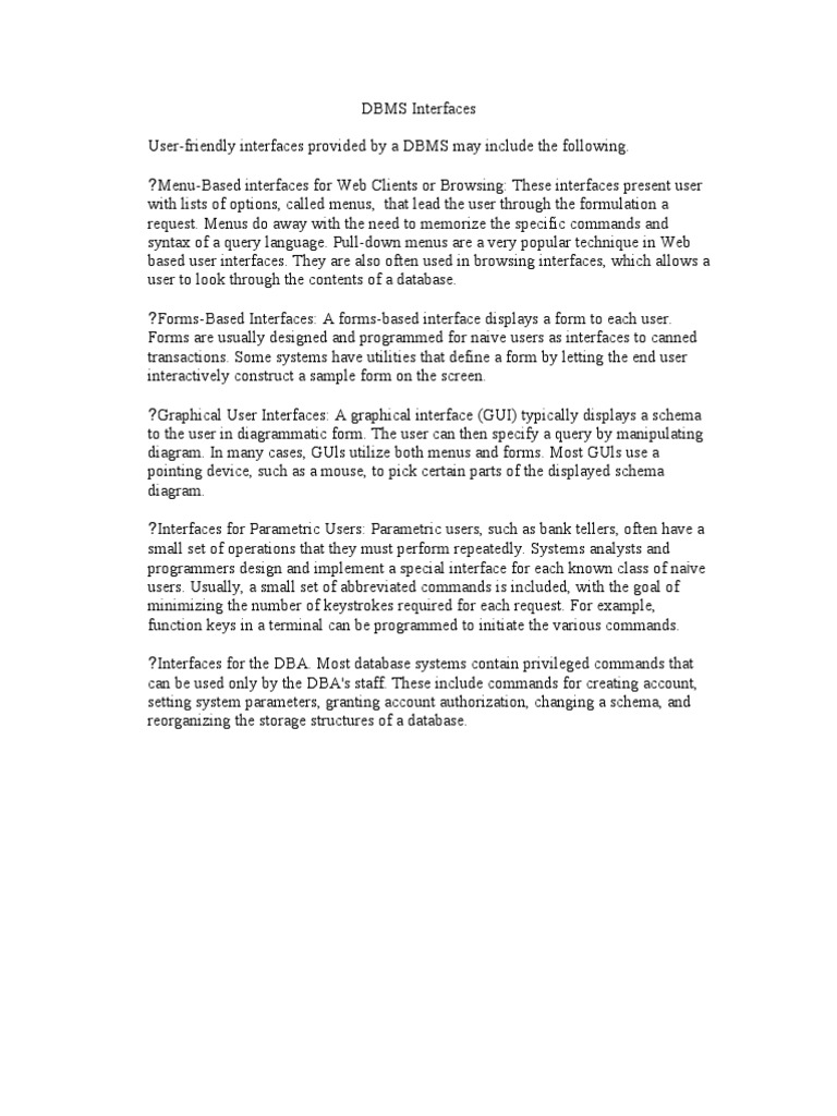 An Overview of User-Friendly Database Management System Interfaces and the Process of Database ...