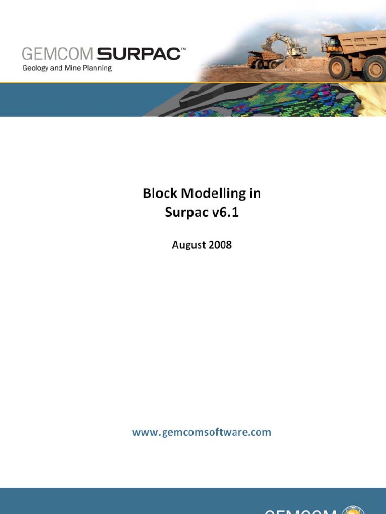 Block-Modelling Surpac 6.1 PDF | PDF | Percentage | Estimation