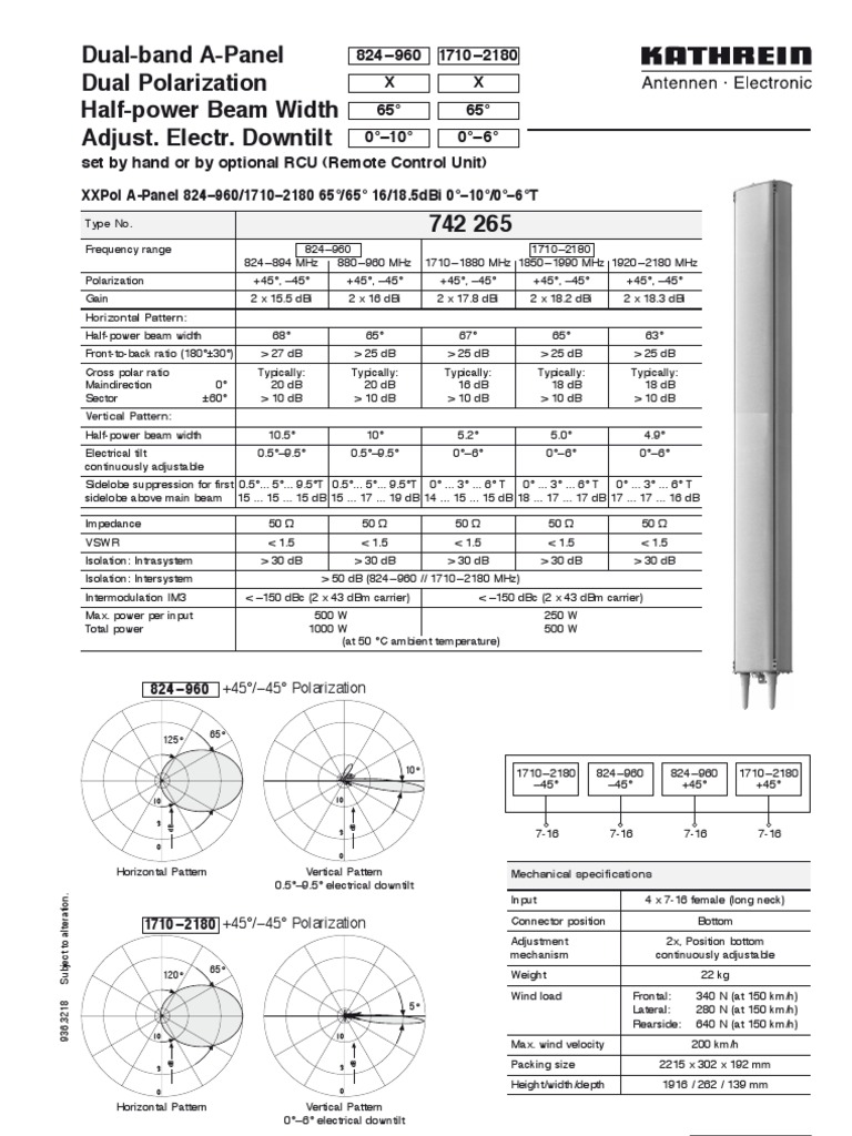 742 265 | PDF | Antenna (Radio) | Decibel