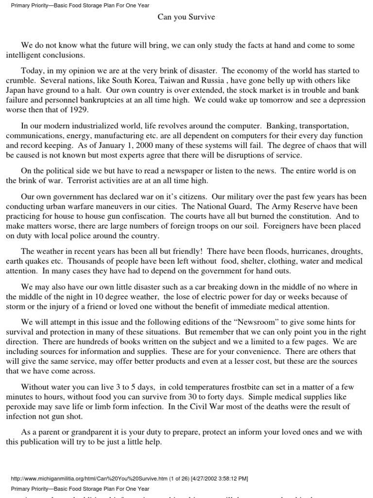 Basic Food Storage Plan For One Year | PDF | Kerosene | Chimney