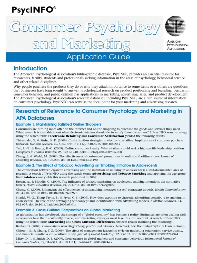 Consumer Psychology and Marketing | Download Free PDF | Consumer ...