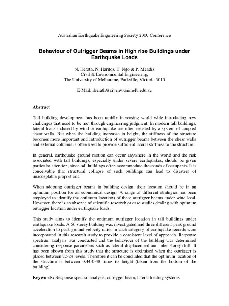 Optimum Location of Outrigger Beams in High-Rise Buildings Under ...