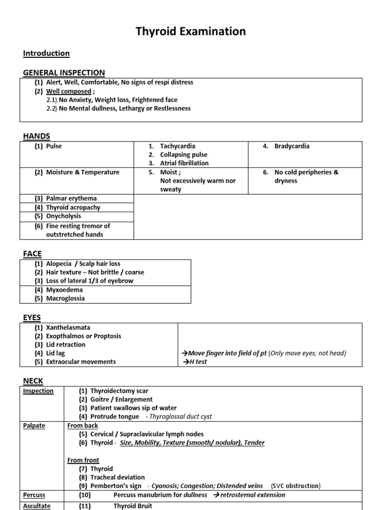 Thyroid Examination | PDF | Wellness