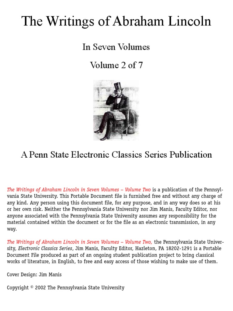 The Writings of Abraham Lincoln: in Seven Volumes Volume 2 of 7 | PDF ...