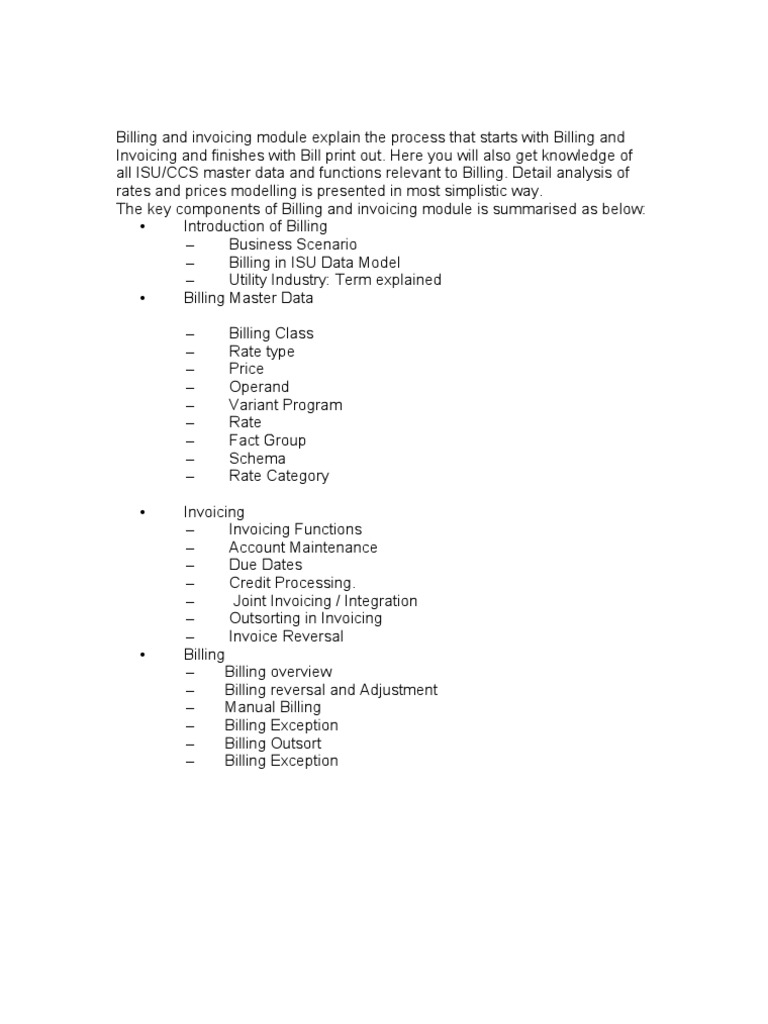 ISU Billing | PDF | Invoice | Business Process