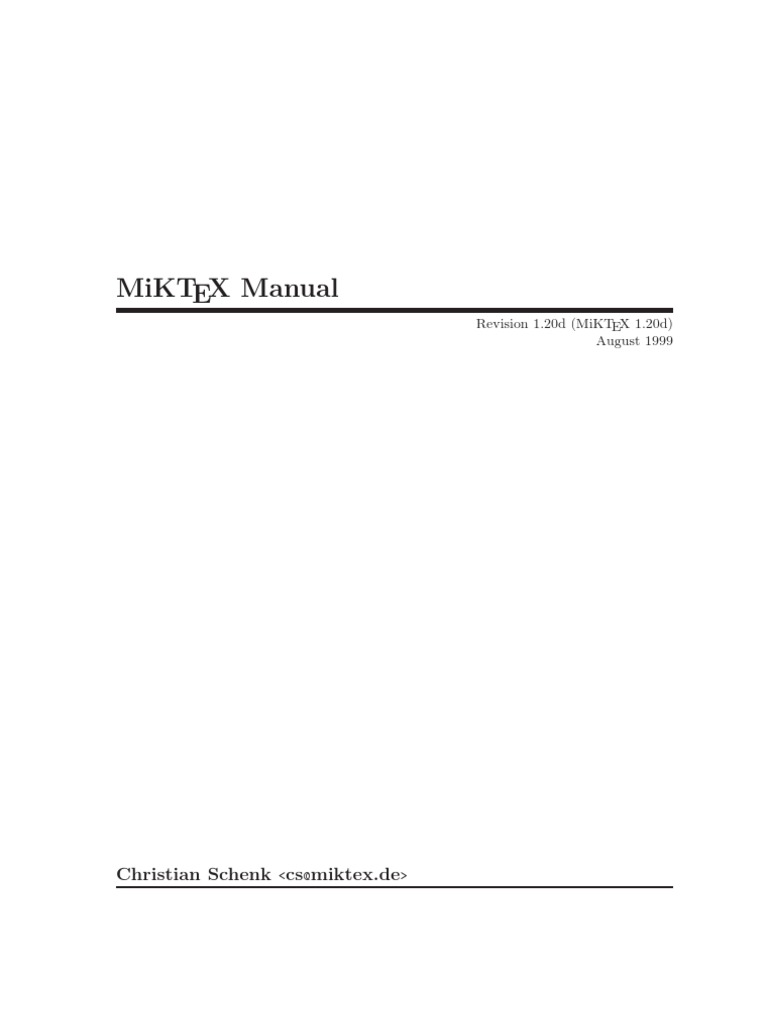 Miktex User Manual | PDF | Te X | Command Line Interface