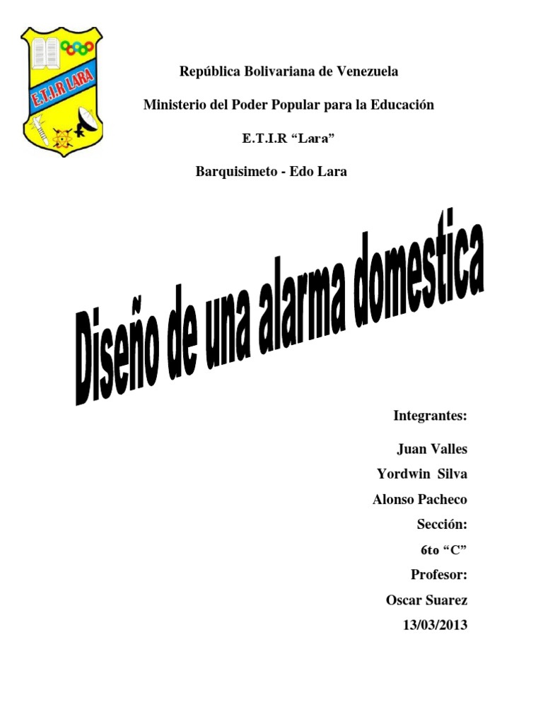 Proyecto Alarma Domestica | PDF | Electrónica | Diodo emisor de luz