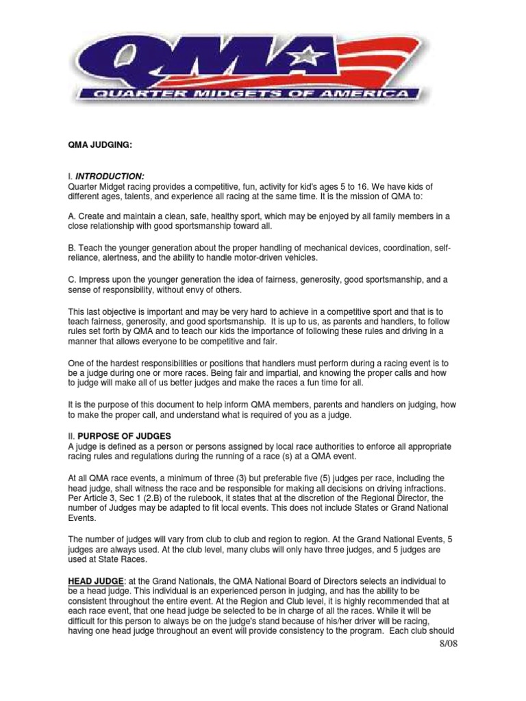 Qma Judging | PDF | Referee | Motor Vehicle