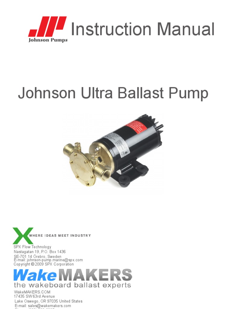 Johnson Ultra Ballast Pump Installation Instructions PDF | PDF | Fuse (Electrical) | Pump