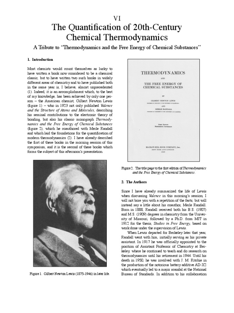 G. N. Lewis 2' PDF | PDF | Gibbs Free Energy | Thermodynamics
