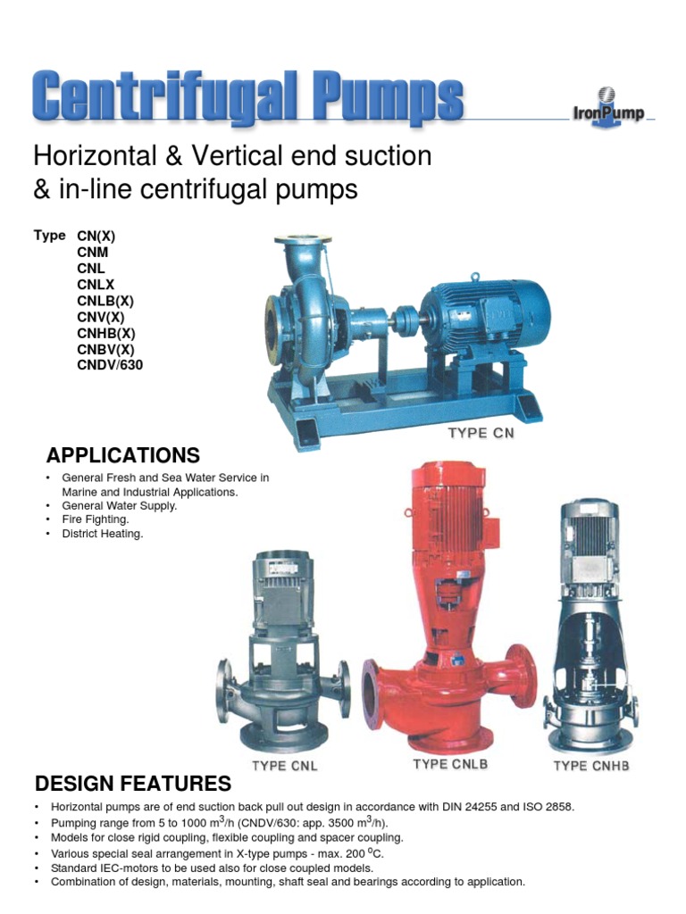 Horizontal & Vertical end suction & in-line centrifugal pumps guide ...