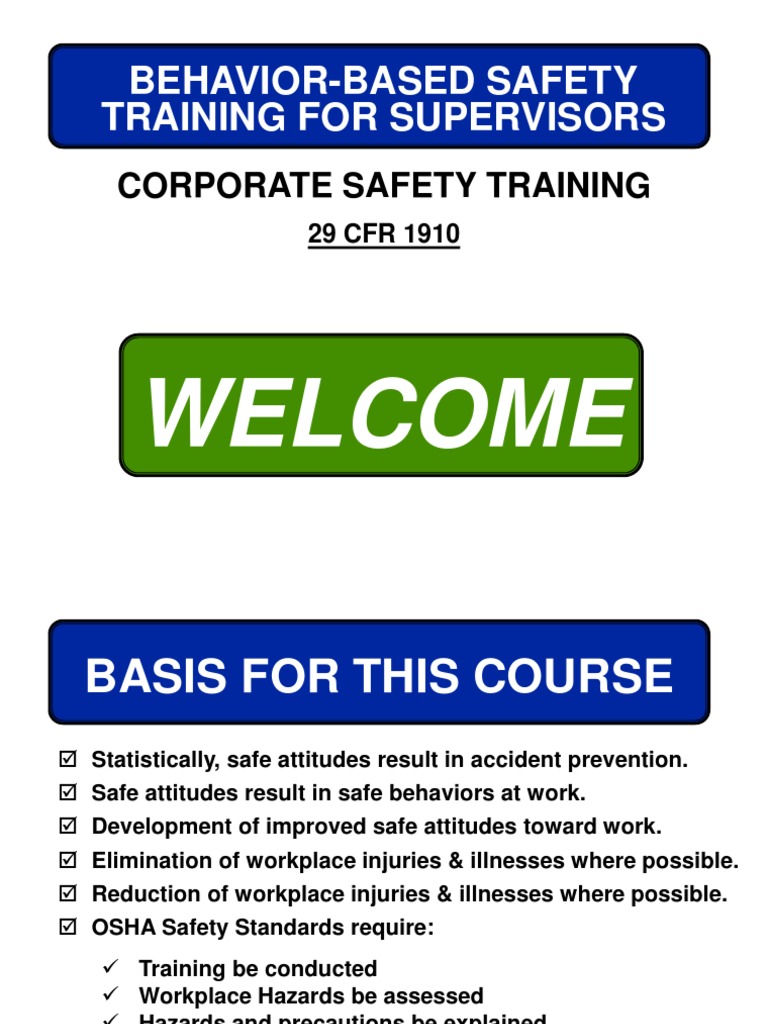 Behavior-Based Safety Training Guide | PDF | Occupational Safety And ...