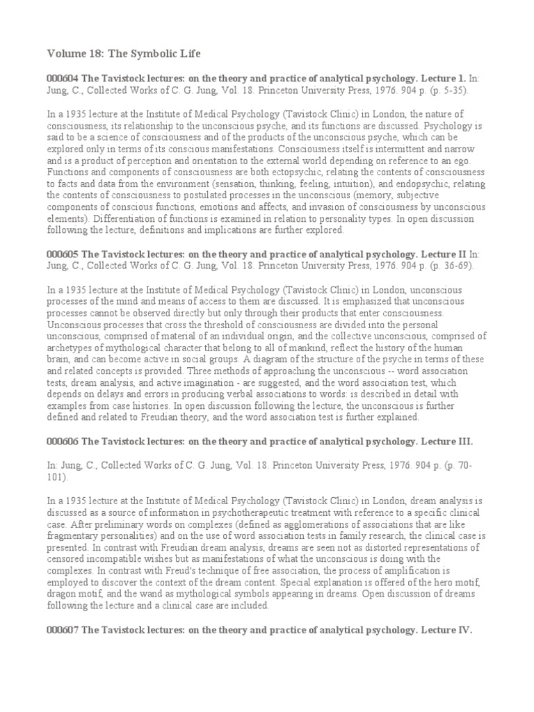 CG Jung Volume 18 The Symbolic Life | PDF | Psychoanalysis | Sigmund Freud