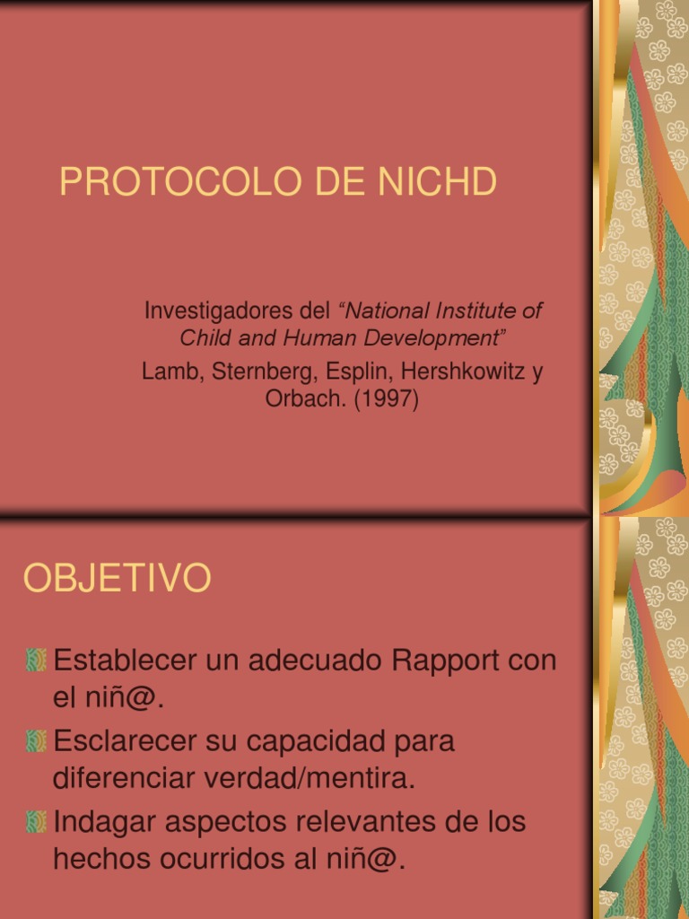 PROTOCOLO DE NICHD-Presentación | PDF | Verdad | Science