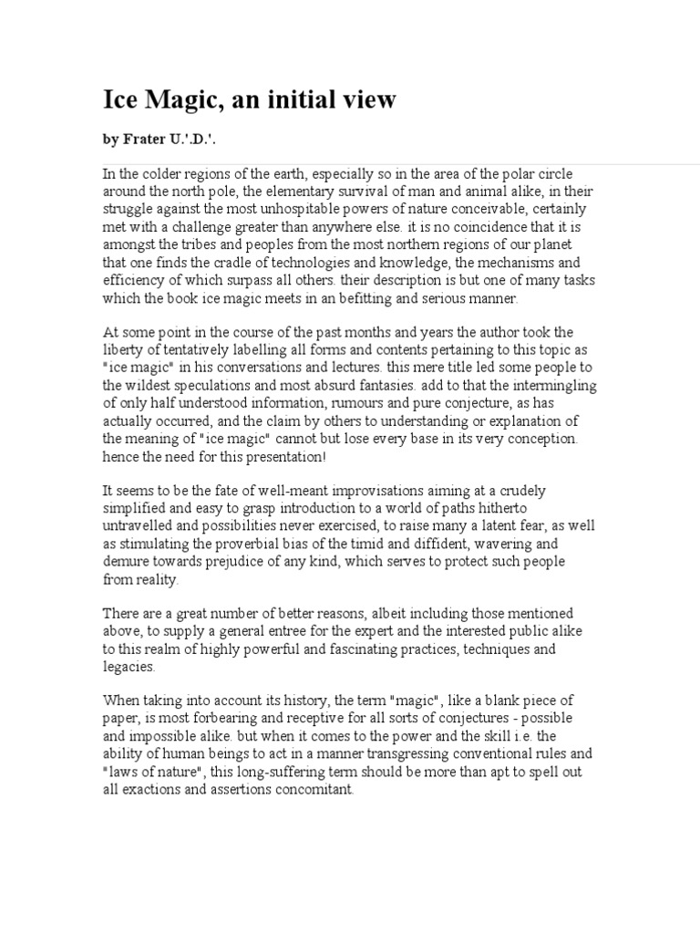Ice Magic | PDF | Magic (Paranormal) | Science