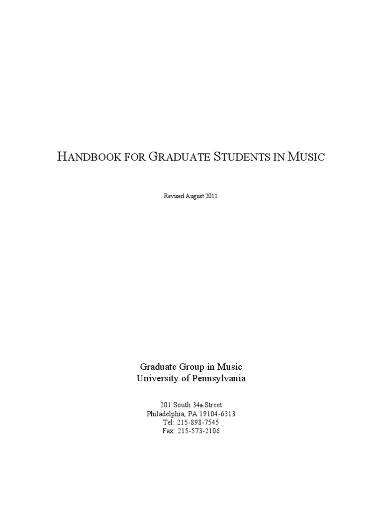 Graduate Student Handbook 2011 | PDF | Thesis | Postgraduate Education