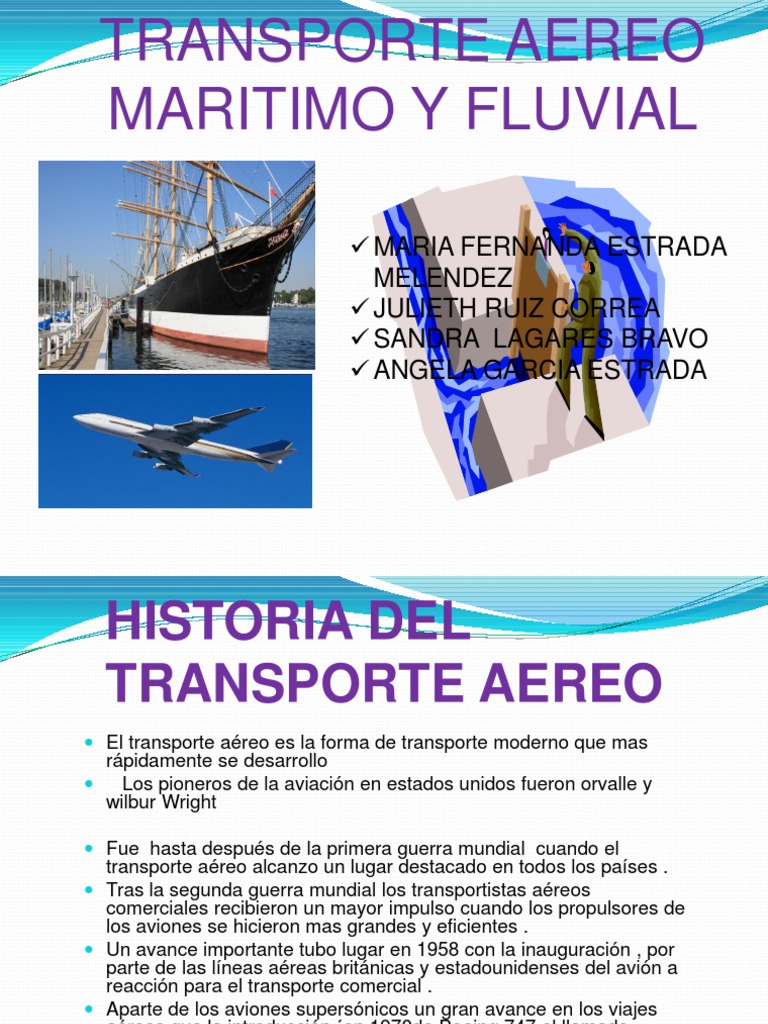 DIAPOSITIVAS DE TRANSPORTE-1.pptx | Aviación civil | Barcos