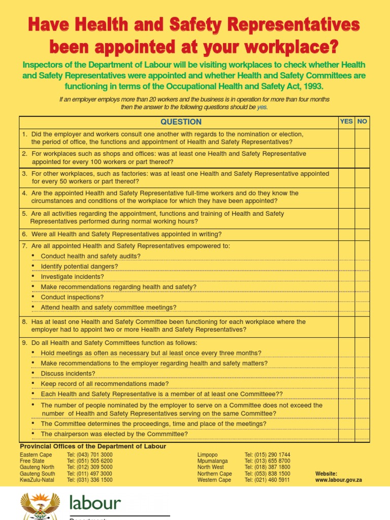 Form - OHS - Have Health and Safety Representatives Been Appointed at ...