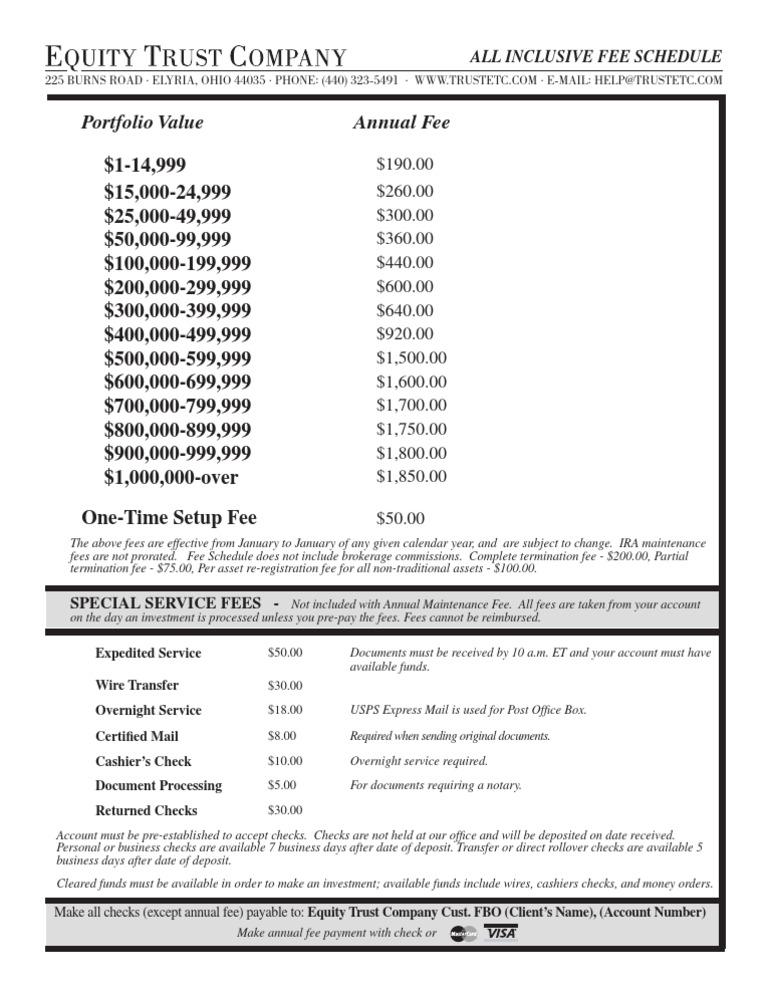 All-Inclusive Fee Schedule Overview | PDF