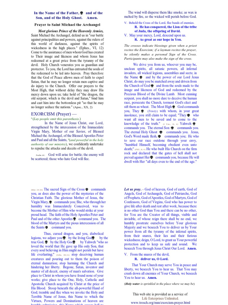 Exorcism Prayer | PDF | Exorcism | Satan