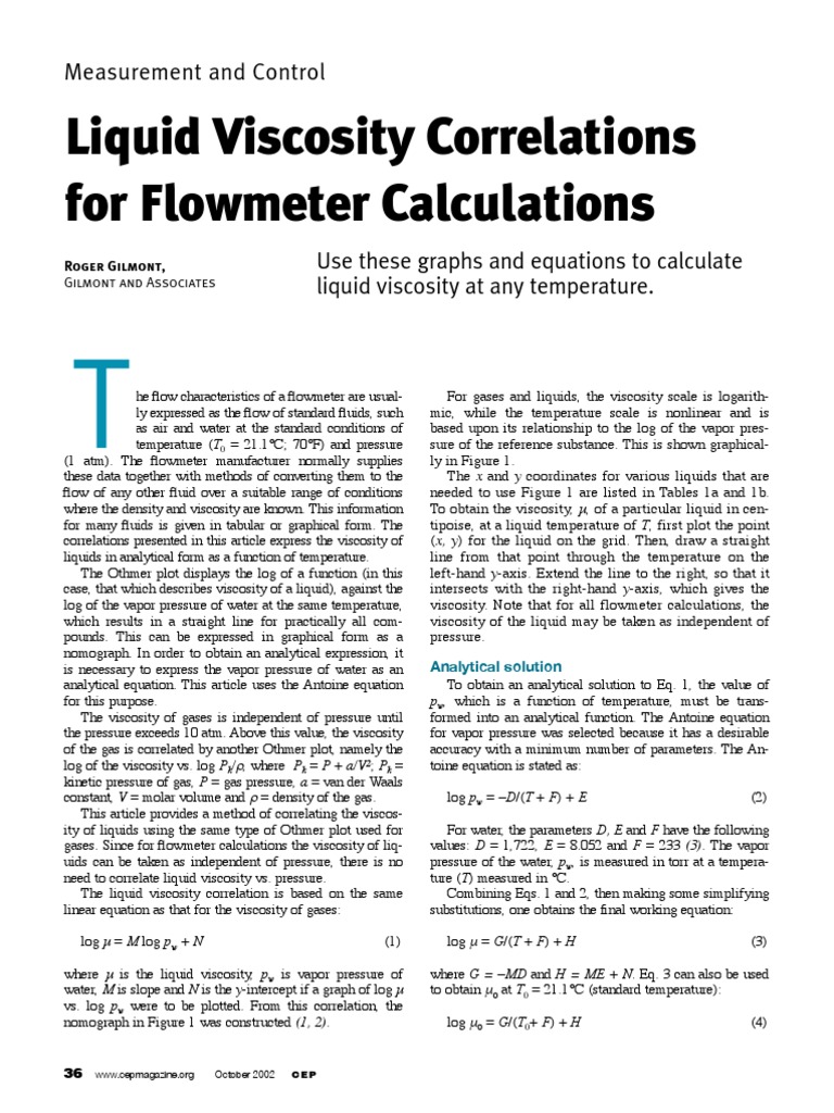 Viscosity Correlations | PDF | Gases | Pressure