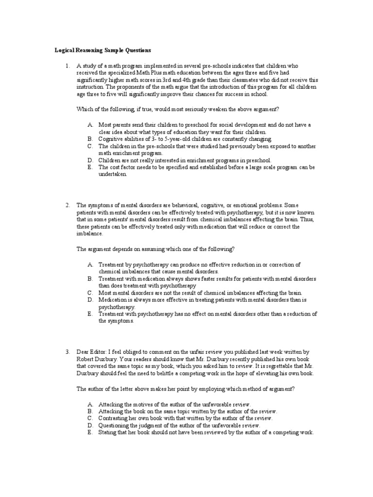 Logical Reasoning Question Test-1 | PDF | Mental Disorder | Traffic ...