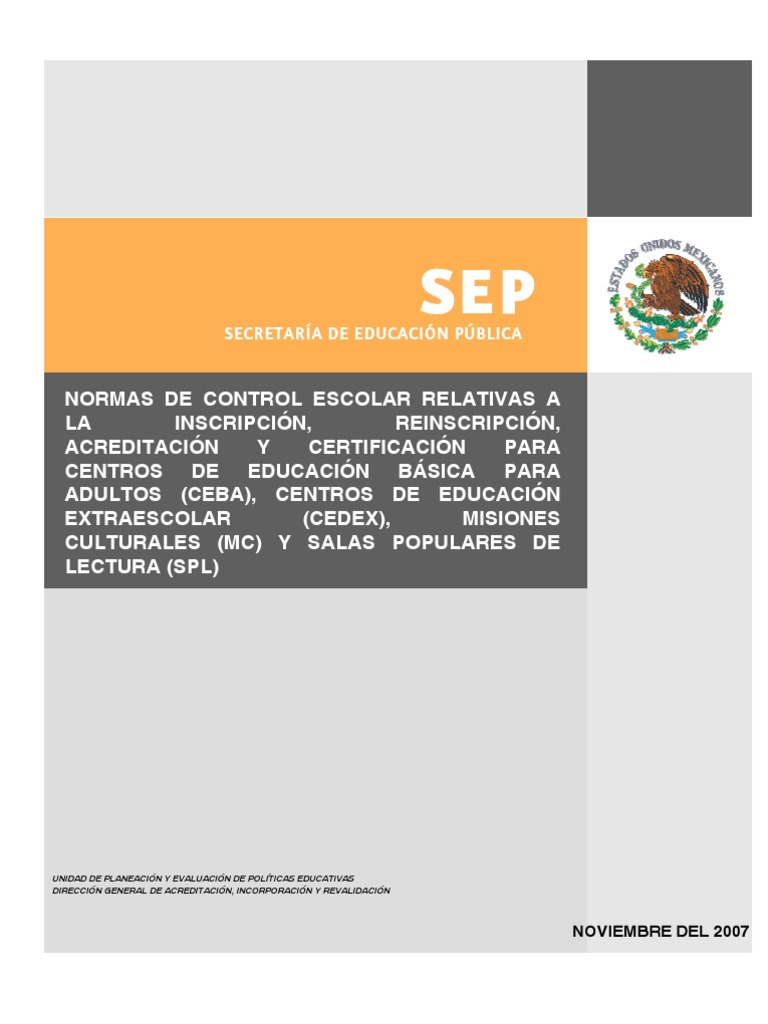 Normas de Certificación Educativa CEBA/CEDEX | PDF | Educación ...