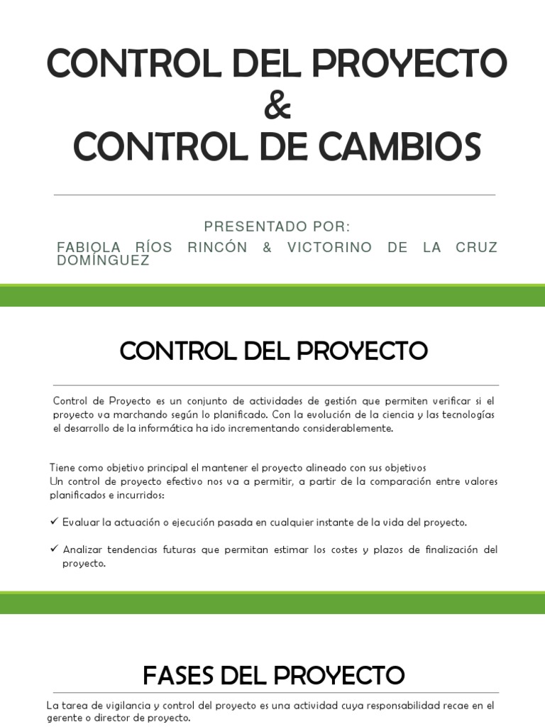 Control de Cambios en Proyectos | PDF | Proceso de desarrollo de ...