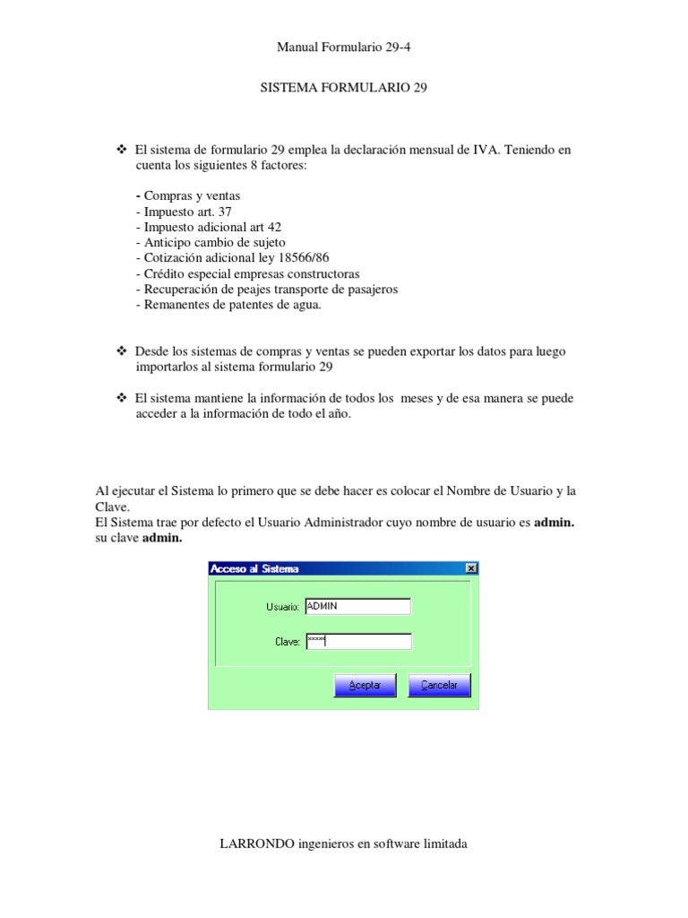 Sistema Formulario 29 | PDF | Software | Informática