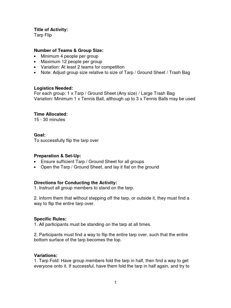 Tarp Flip | PDF | Leisure | Sports