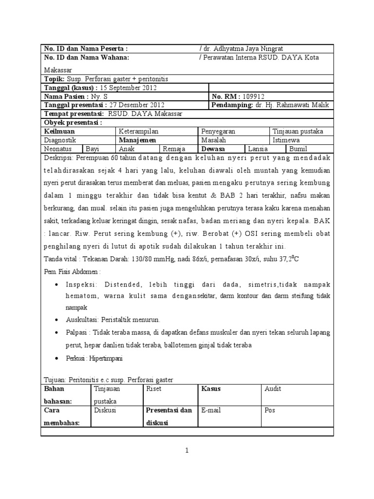 Perforasi Gaster | PDF
