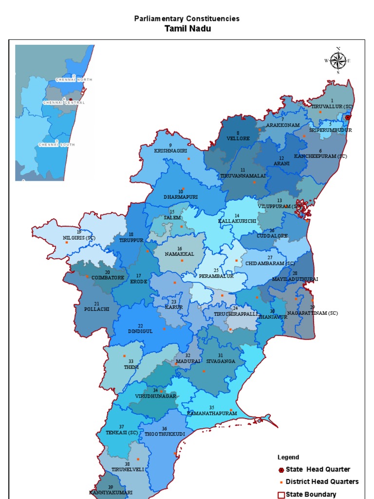 Tamil Nadu Assembly Constituency Map | PDF | Tamil Nadu
