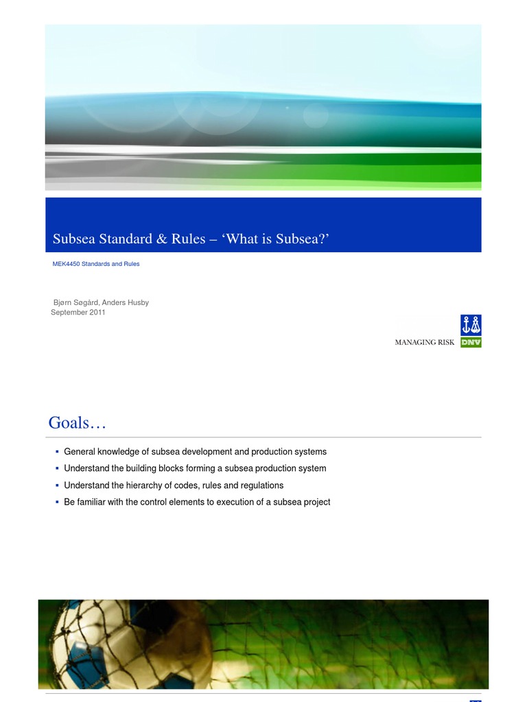 1 What Is Subsea - Standards and Rules | PDF | Subsea (Technology ...