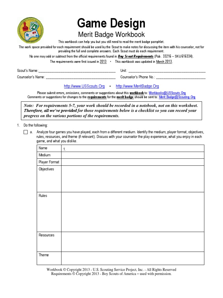 Game Design | PDF | Game Design | Boy Scouts Of America