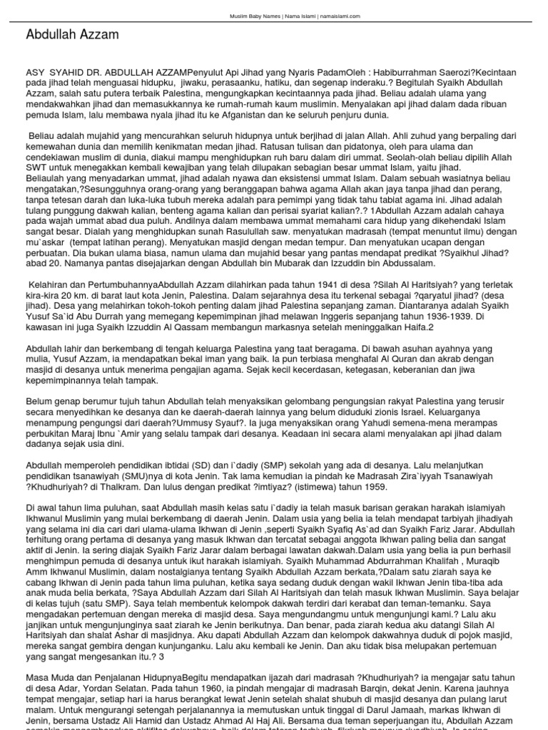 Abdullah Azzam | PDF