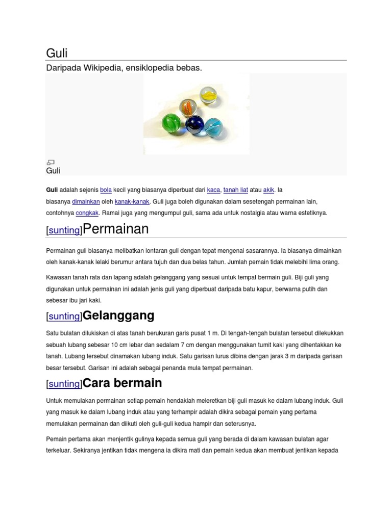 Guli | PDF | Olahraga & Rekreasi | Game & Aktivitas