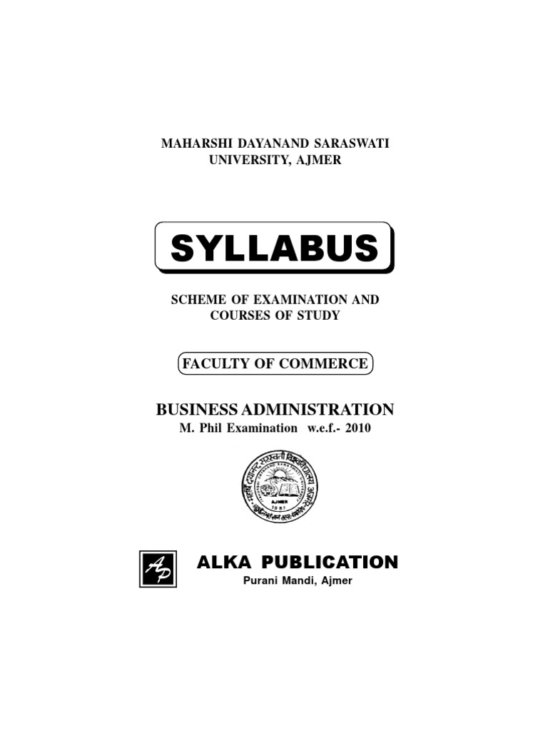 Syllabus: Business Administration | PDF | Government | Justice