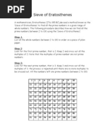 Sieve of Eratosthenes - Worksheet | PDF