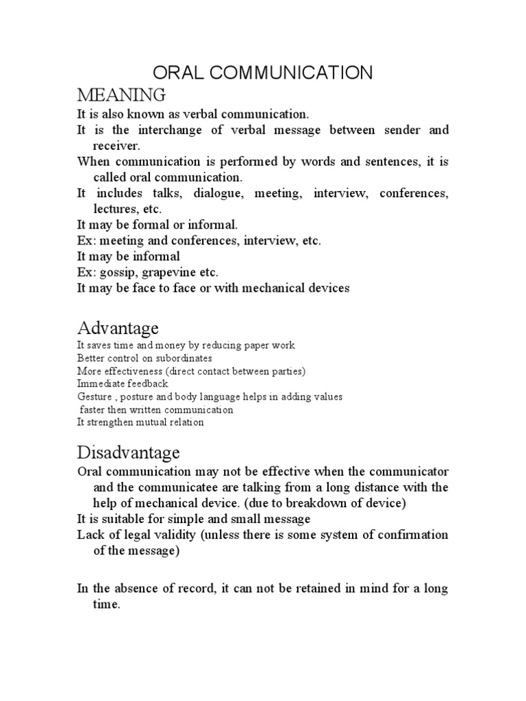 Oral Communication | PDF