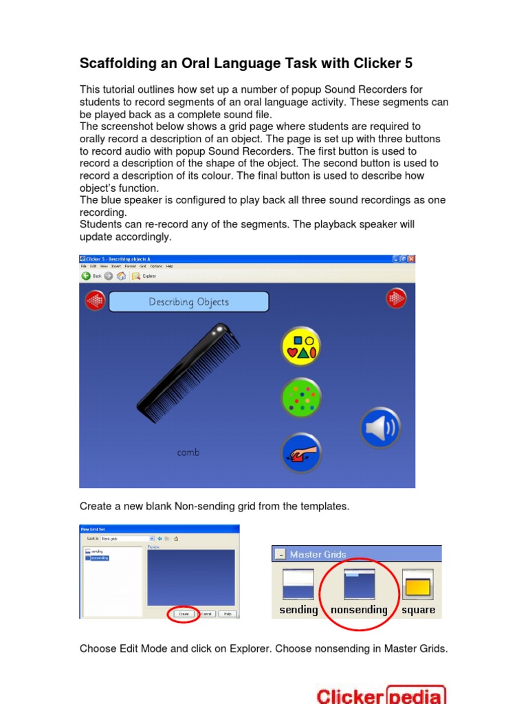 Scaffolding An Oral Language Task With Clicker 5 | PDF | Computing ...