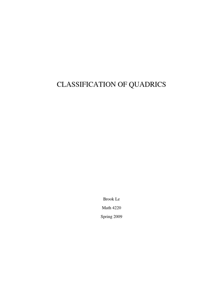 Classification of Quadrics - Le | PDF | Projective Geometry | Matrix (Mathematics)