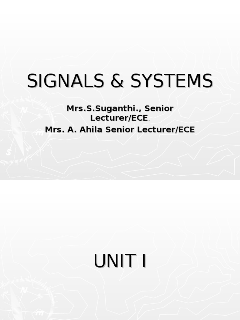 EC1252 Signals & Systems General Overview (Courtesy REC) | PDF ...