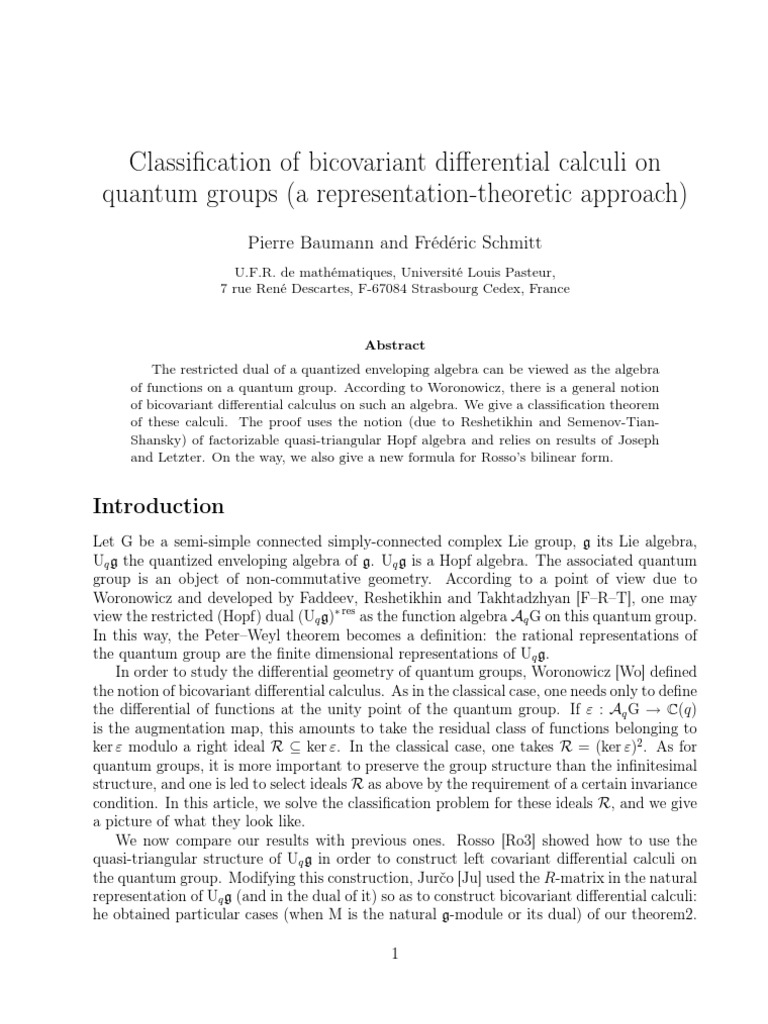 Classification of Bicovariant Differential Calculi On Quantum Groups (A Representation-Theoretic ...