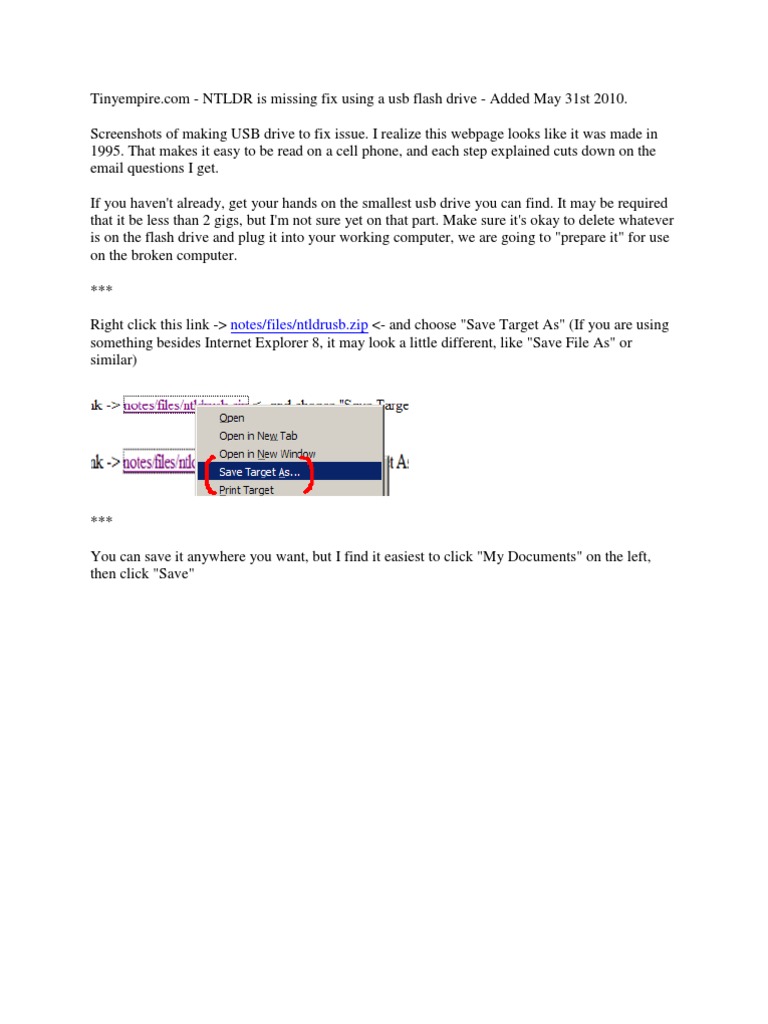 Fix NTLDR Missing Error via USB | PDF