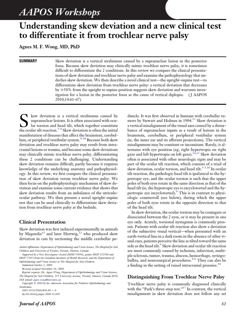 Skew Deviation | PDF | Human Head And Neck | Senses