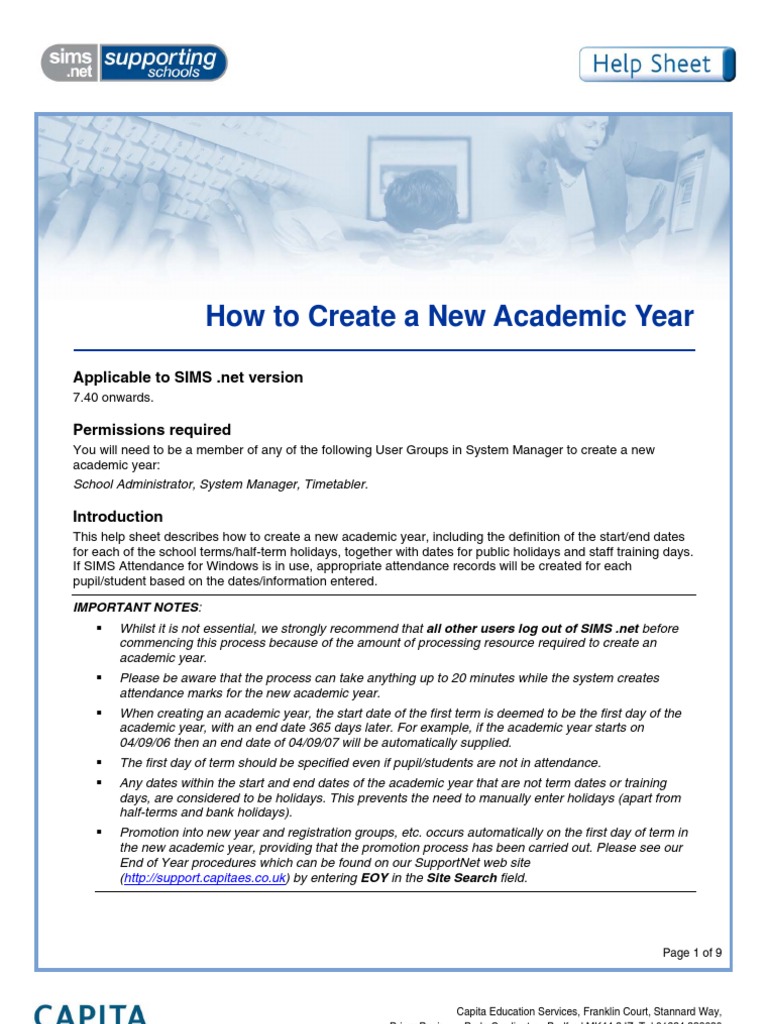 How To Create A New Academic Year | PDF | Academic Term | Teacher Education