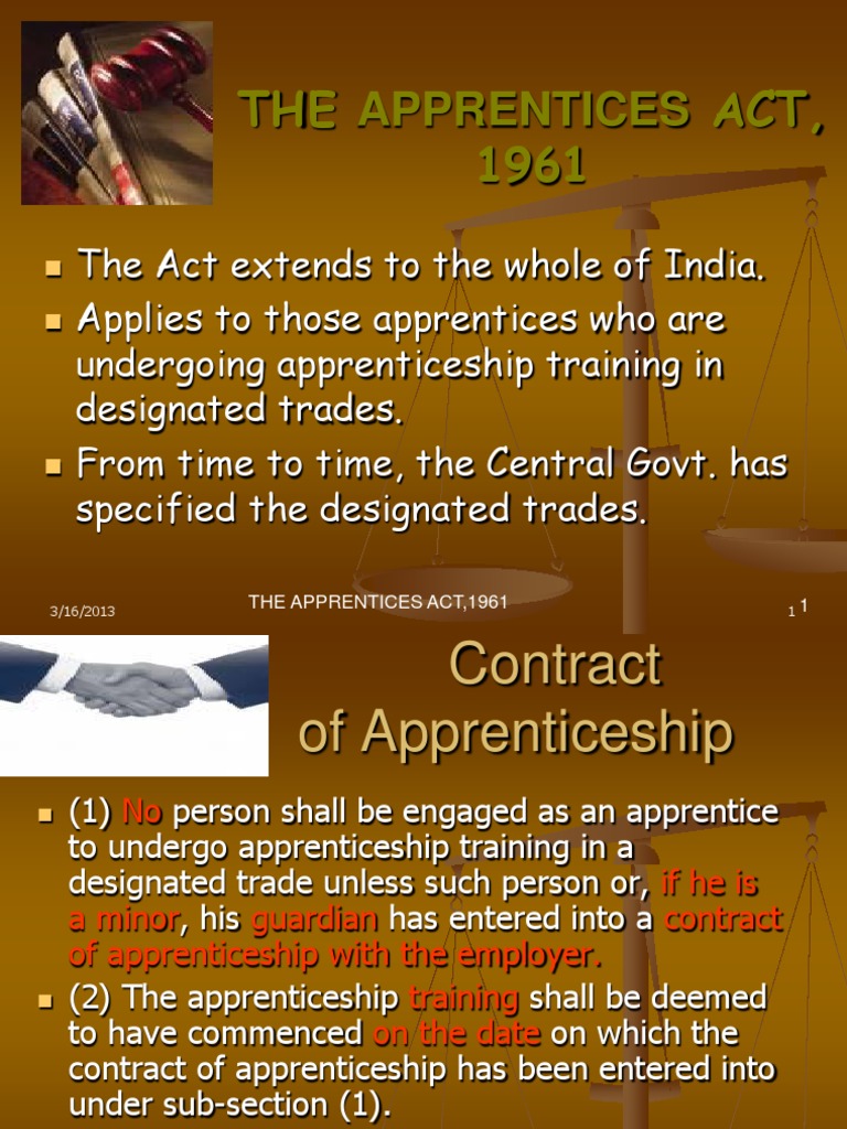 Apprentice Act 1961 | PDF