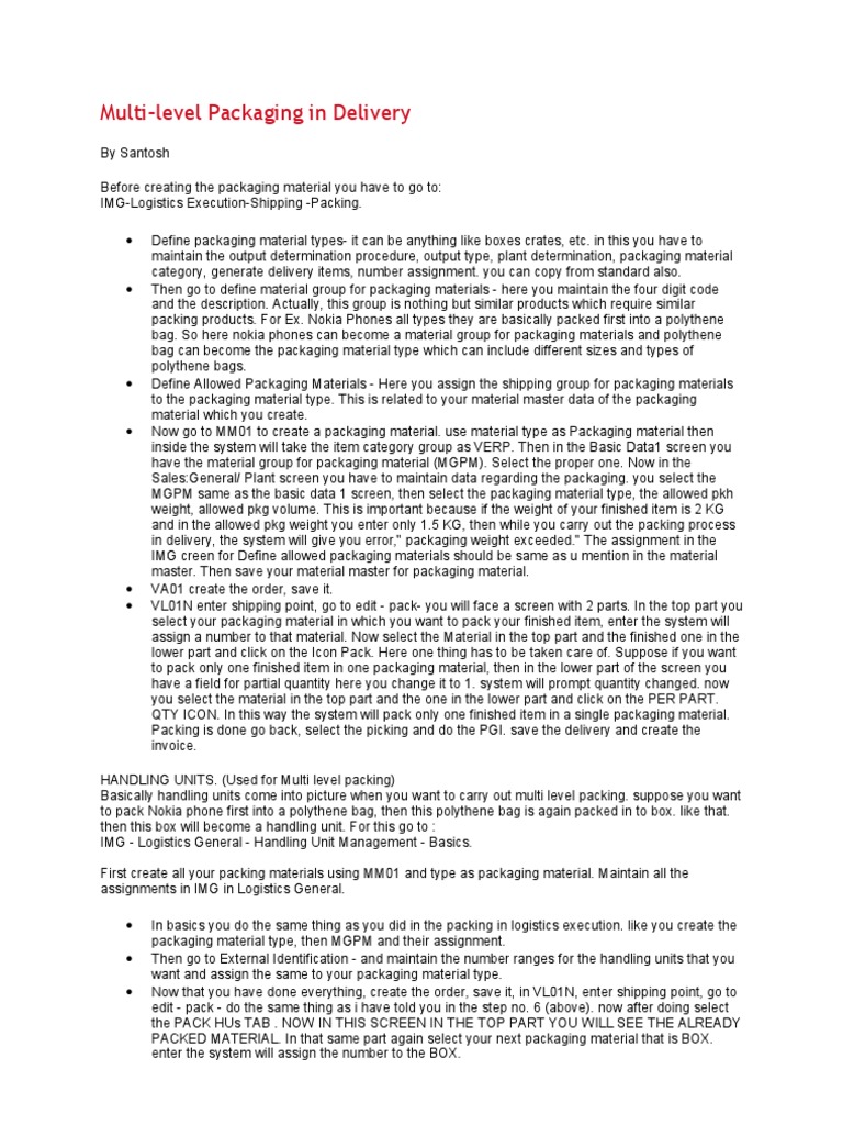 Multi-Level Packaging in Delivery | PDF | Packaging And Labeling | Industries