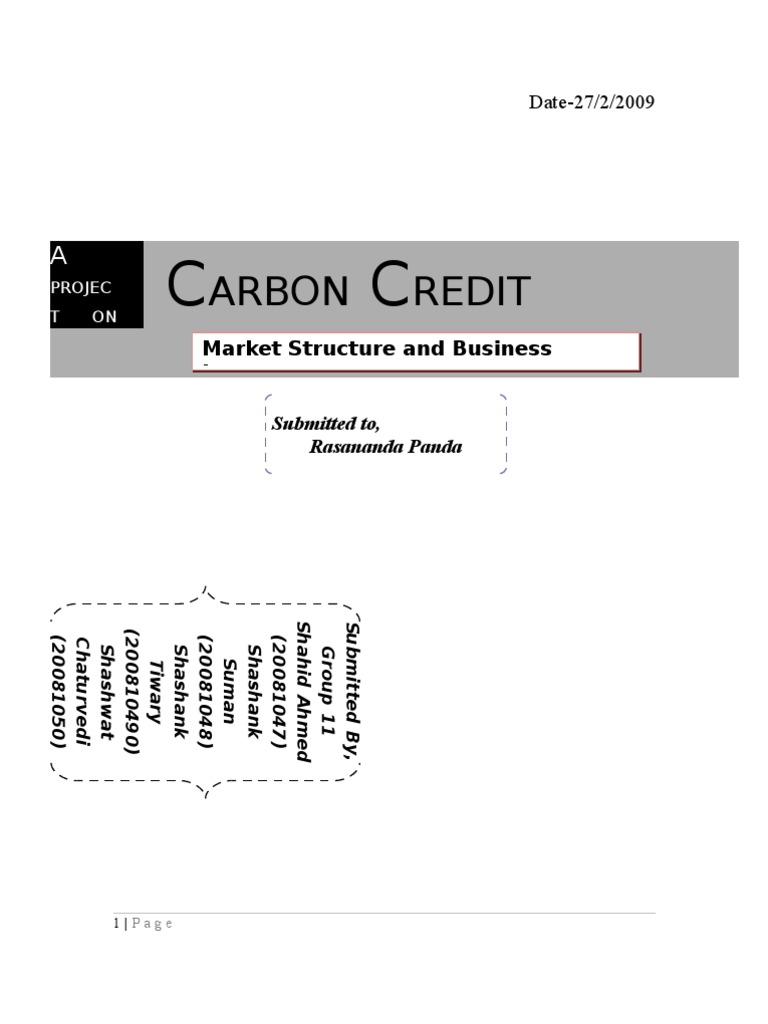 Carbon Credit Market Structure | PDF | Clean Development Mechanism ...