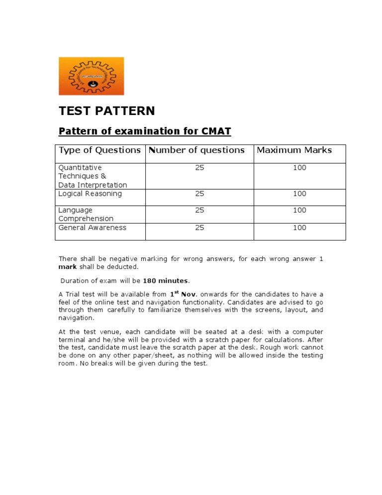 Cmat Test Pattern | PDF | Tests | Evaluation Methods